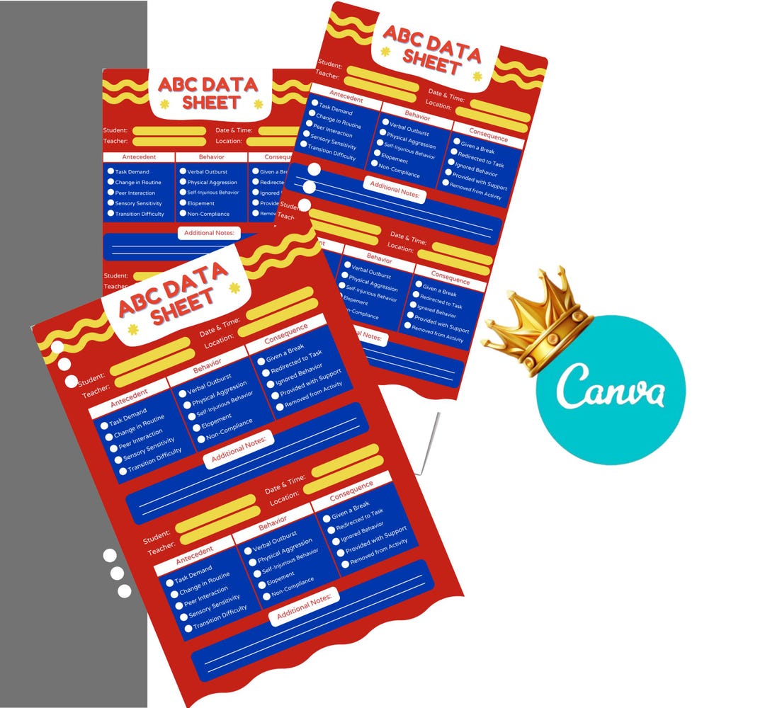 ABC Behavior Data Sheets, Behavior Management, Behavior Tracking ...