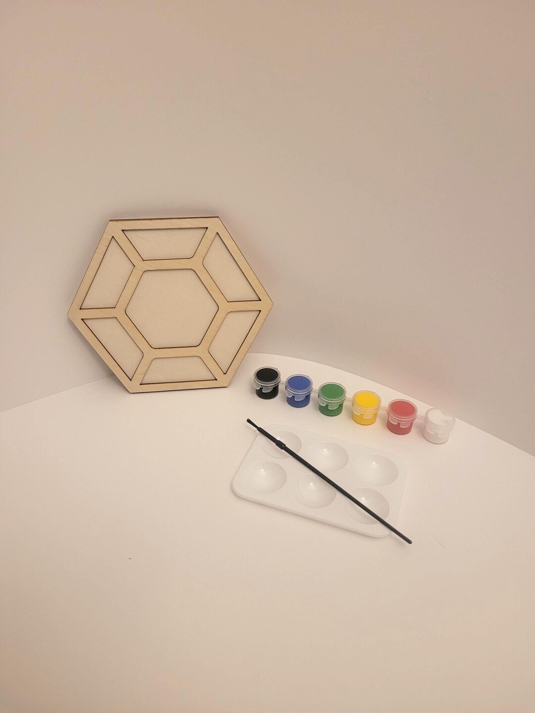 DIY Layered Hexagon Wood Craft Kit: Geometric Wall Art - Paint or ...