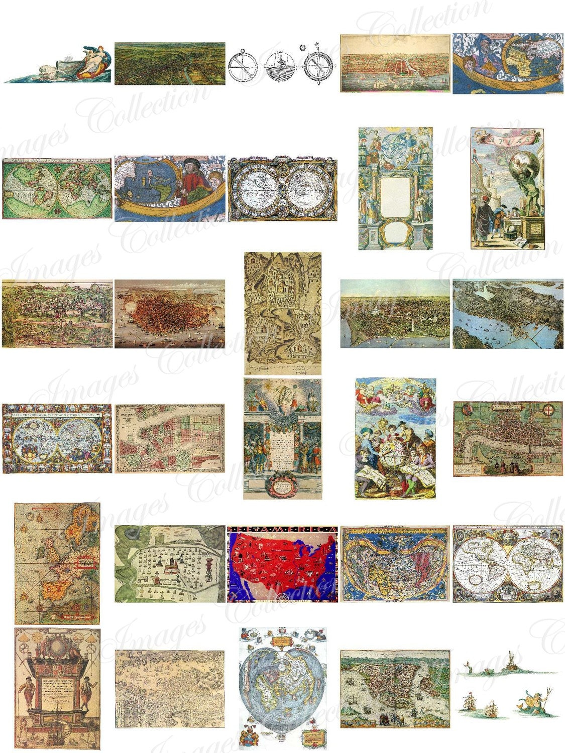 Digital Collection 80 Antique Maps / Printable for Altered Art - Etsy
