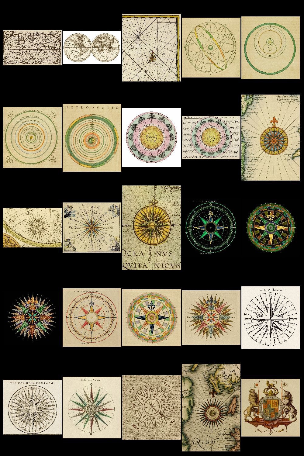 Maps Earth and Sky / Vintage Distressed Maps Printable Earth Maps ...