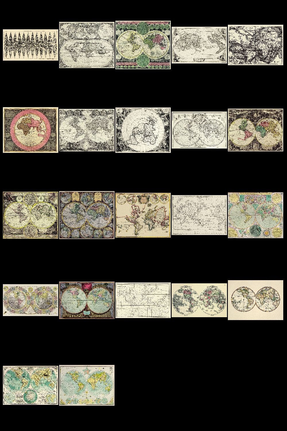 Printable Download World Maps / Geographical Maps Vintage Carts Digital ...