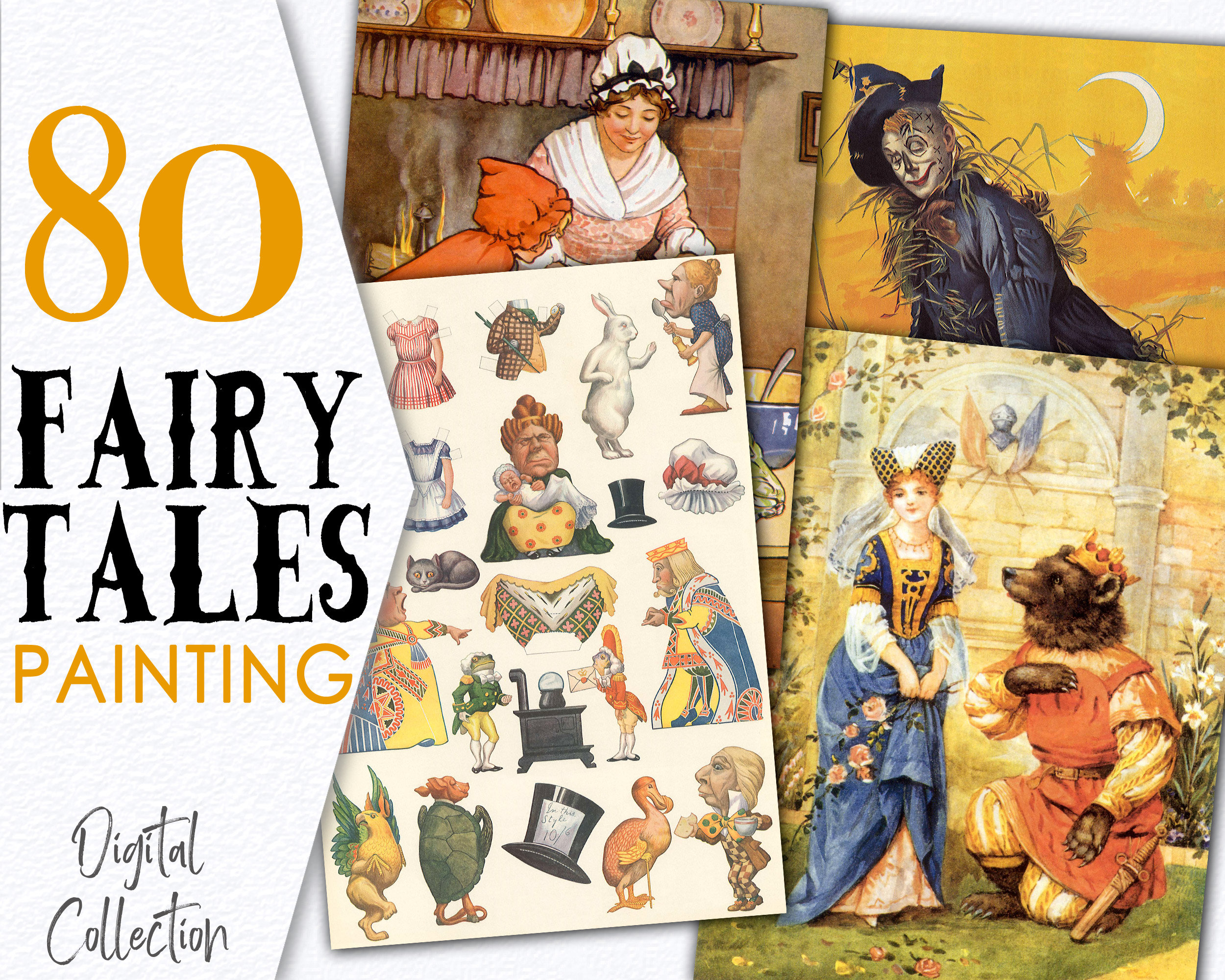 Digital Resource Bundle Drawing of Children / Fairy Tales Old Book ...