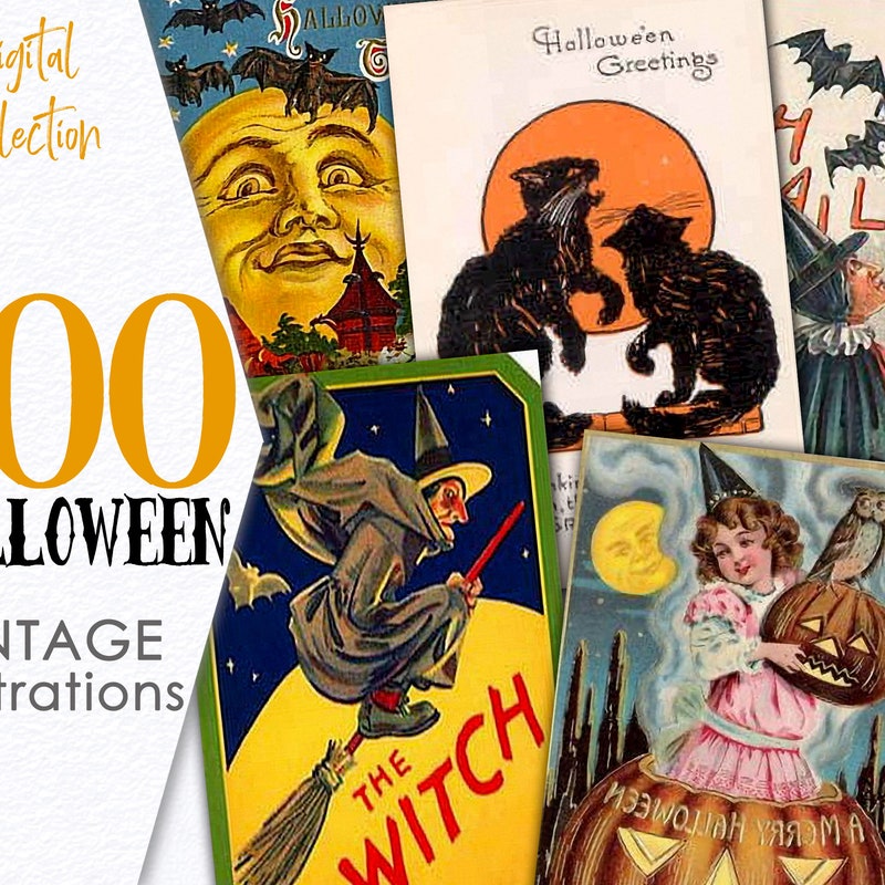 Halloween Postcards - Etsy