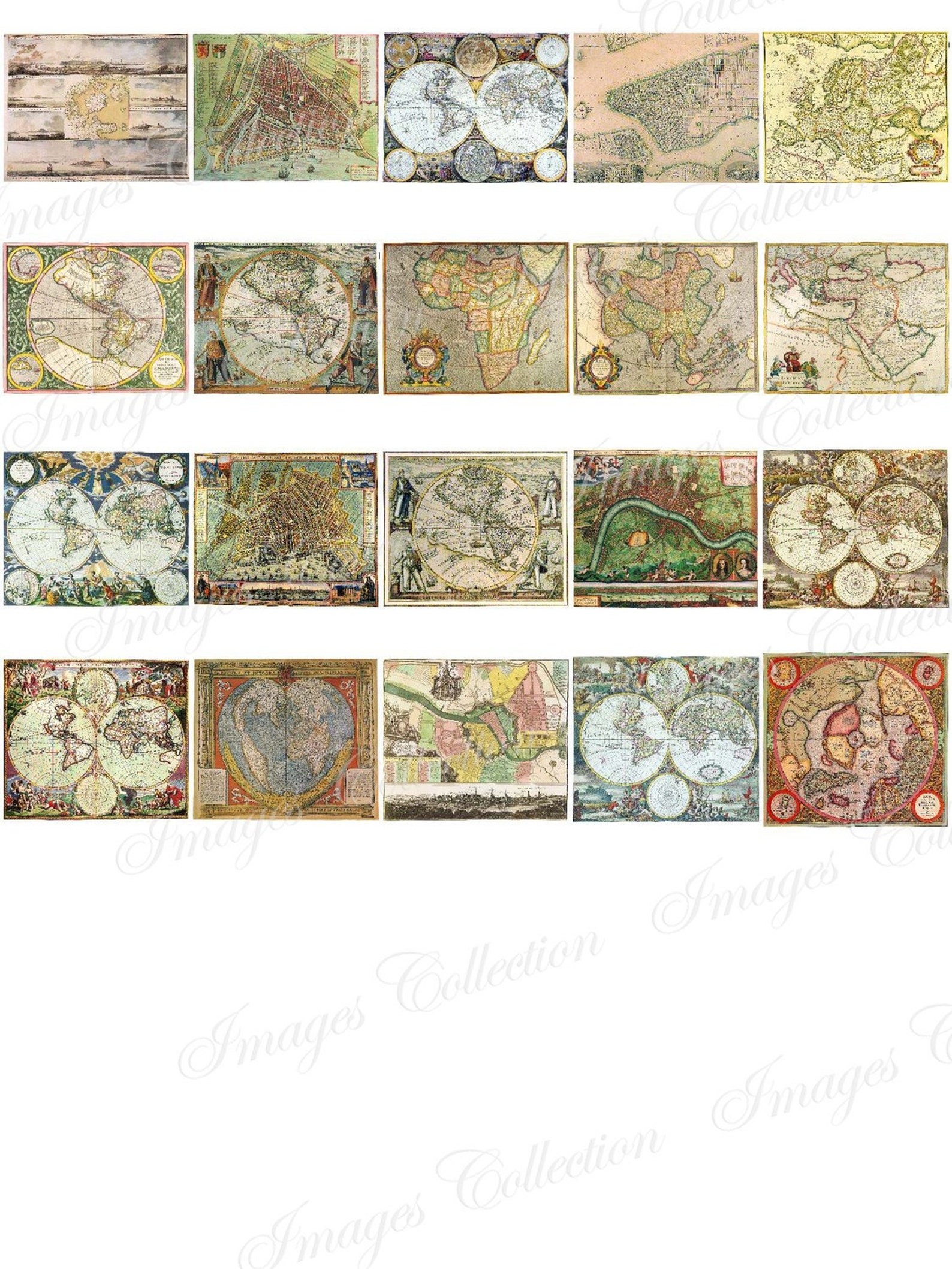 Digital Collection 80 Antique Maps / Printable for Altered Art - Etsy