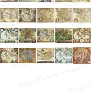 Digital Collection 80 Antique Maps / Printable for Altered Art Junk ...