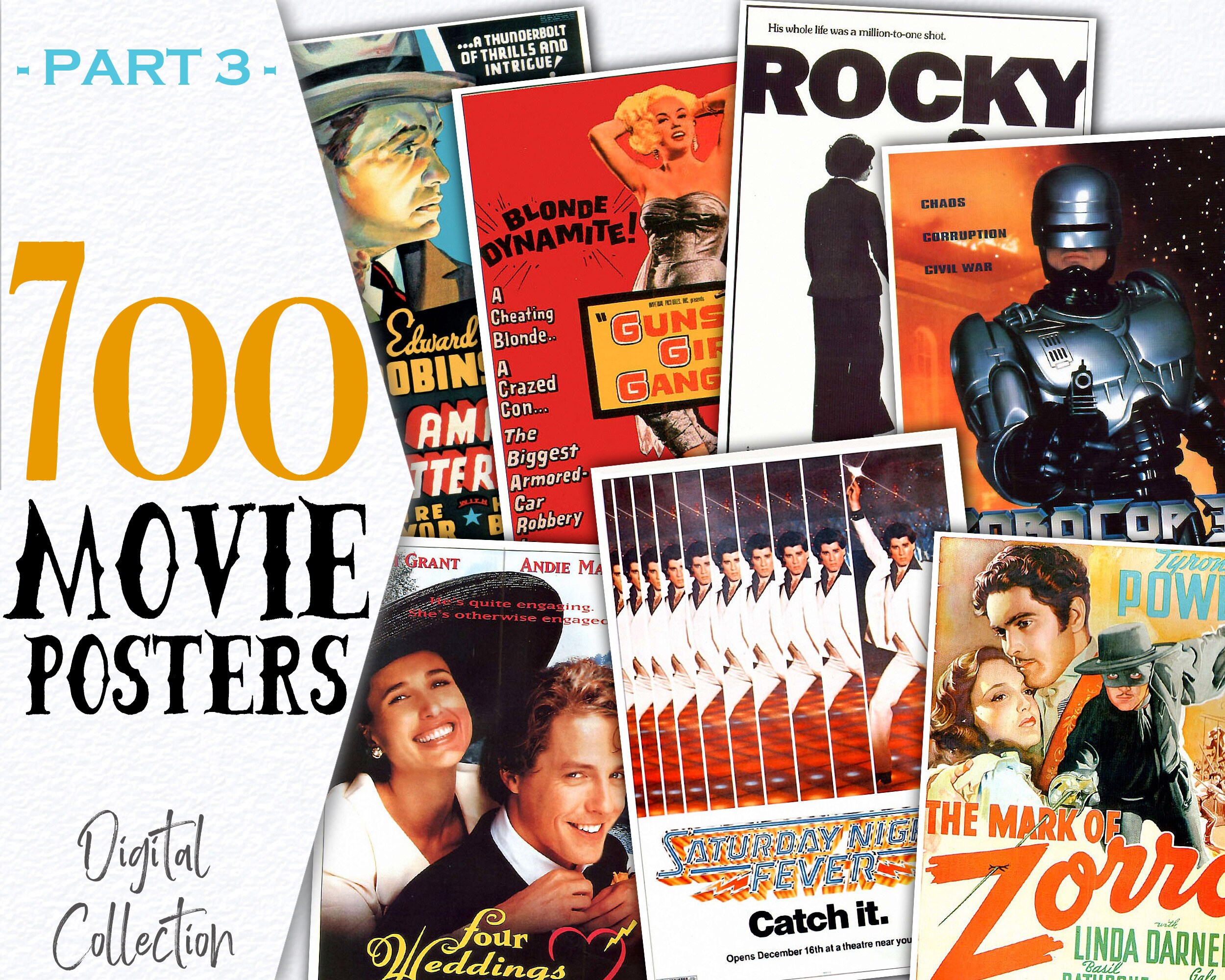 Digital Collection Movie Posters / Vintage Cards Home Decor / Scrapbook ...