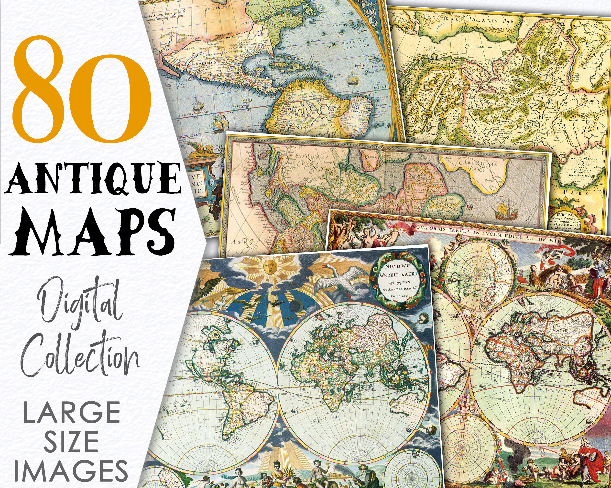 Digital Collection 80 Antique Maps / Printable for Altered Art - Etsy
