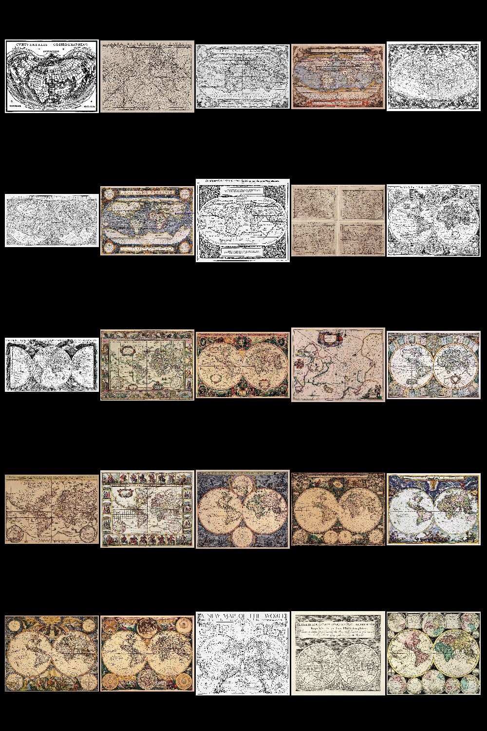 Printable Download World Maps / Geographical Maps Vintage Carts Digital ...