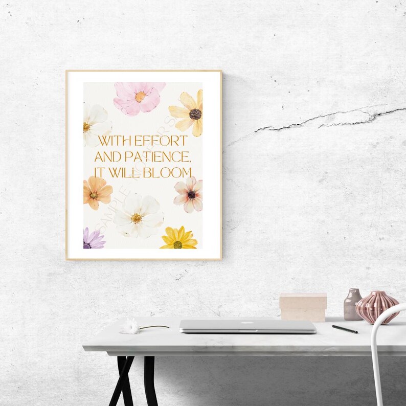 Motivational Growth Mindset Poster – ‘with Effort and Patience, It Will ...