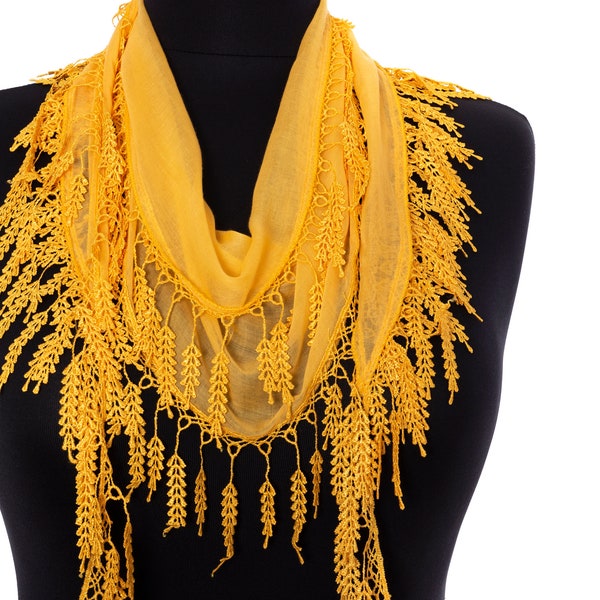 Fringe Lace Scarf - Etsy