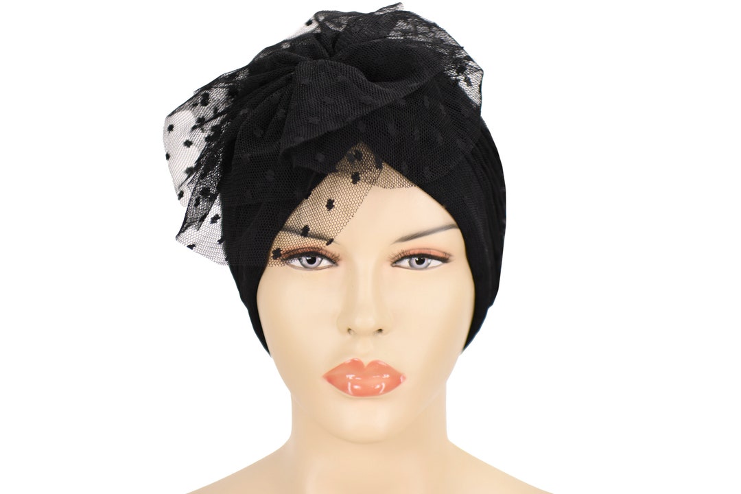 1940s Black Lace Turban Hat: Dressy Evening Wear - Etsy