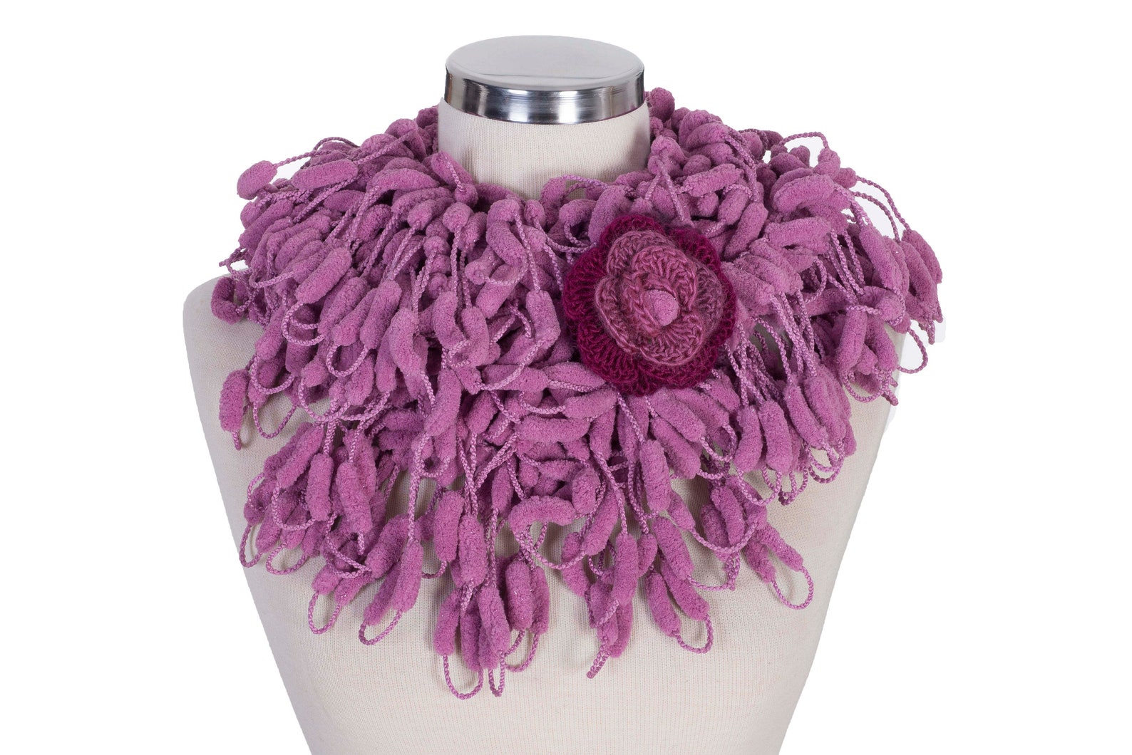 Mulberry Scarf Pom Pom Scarf Cocoon Scarf Removable | Etsy