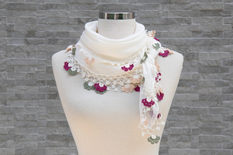 Summer Scarf Turkish Oya Scarf With Oval Shape Hand - Etsy