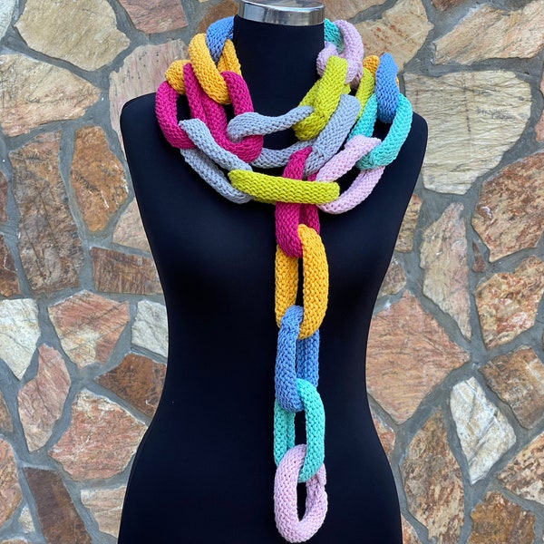 Knit Chain Necklace - Etsy