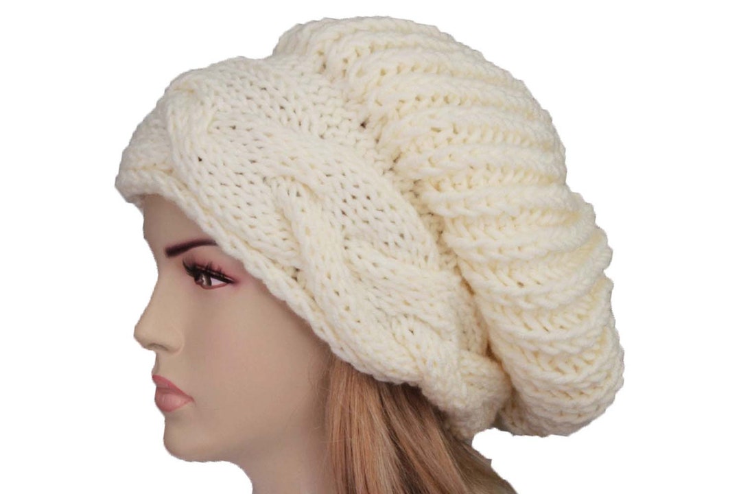 Slouchy Beanie, Oversize Beanie Hat, Winter Knit Hat, for Woman in ...