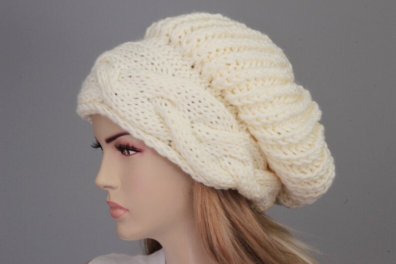 Slouchy Beanie, Oversize Beanie Hat, Winter Knit Hat, for Woman in ...