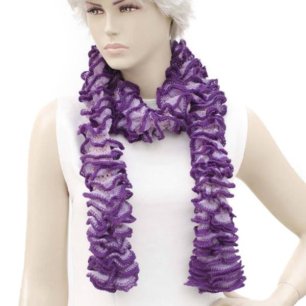Crochet Ruffle Scarf - Etsy