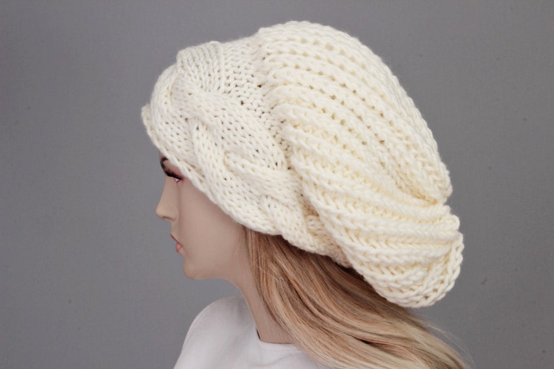 Slouchy Beanie, Oversize Beanie Hat, Winter Knit Hat, for Woman in ...