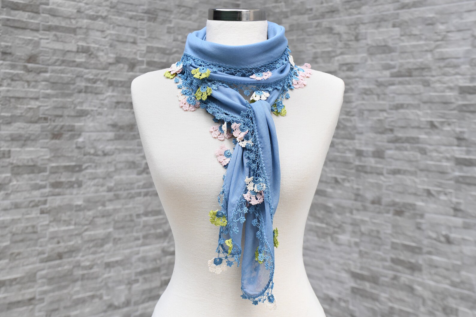 Lightweight Summer Scarf Turkish Oya Scarf Light Blue Sky - Etsy