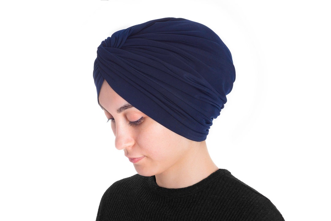 Navy Blue Women Turban, Top Knot Turban Hat, Snood Turban - Etsy