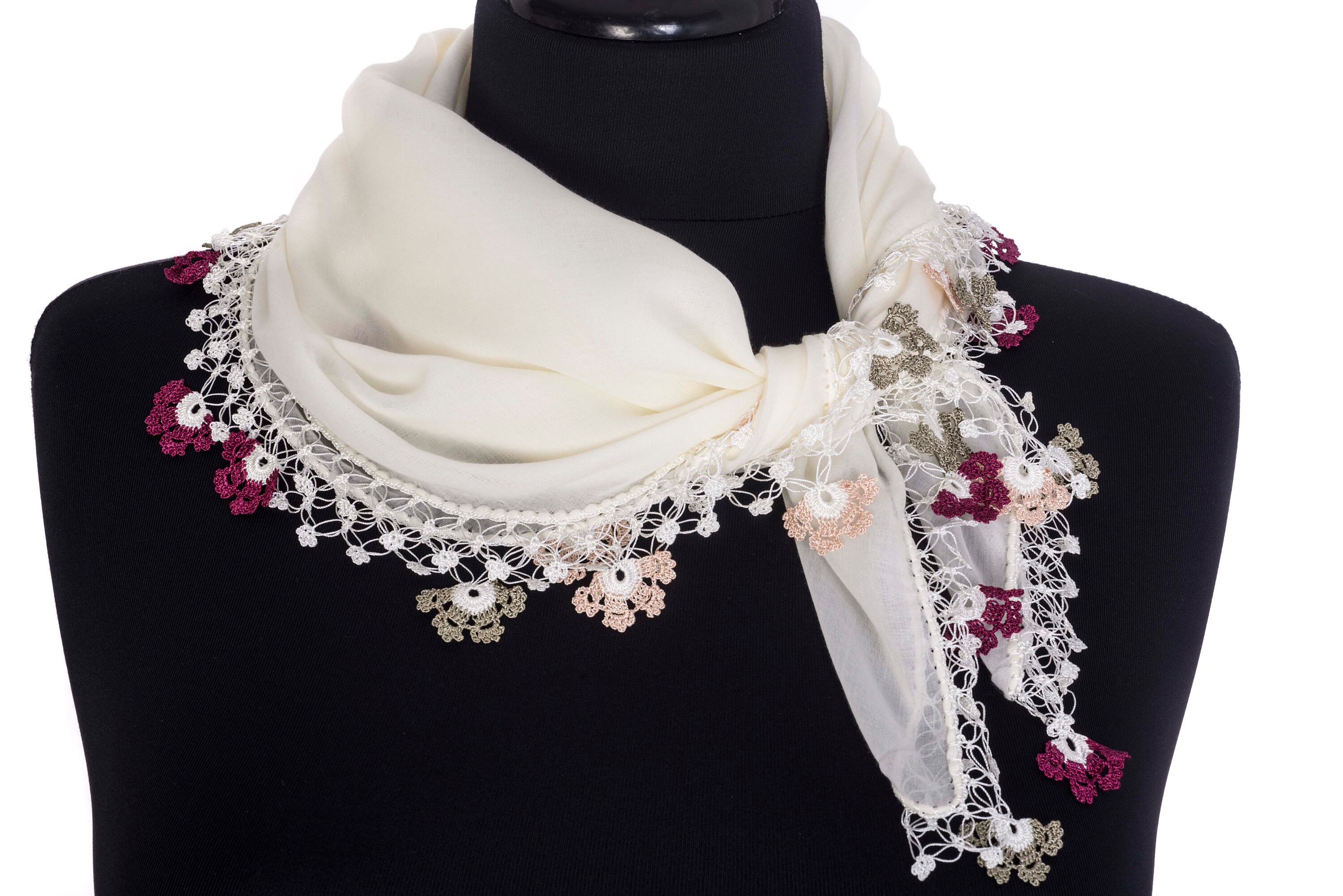 Summer Scarf Turkish Oya Scarf With Oval Shape Hand | Etsy