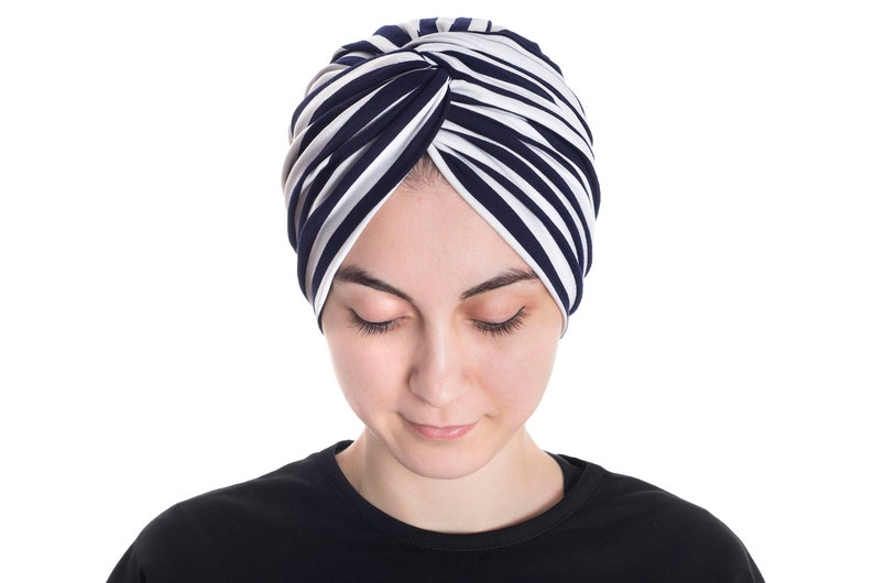 Top Knot Turban Hat, Snood Turban, Turban for Women, Striped - Etsy