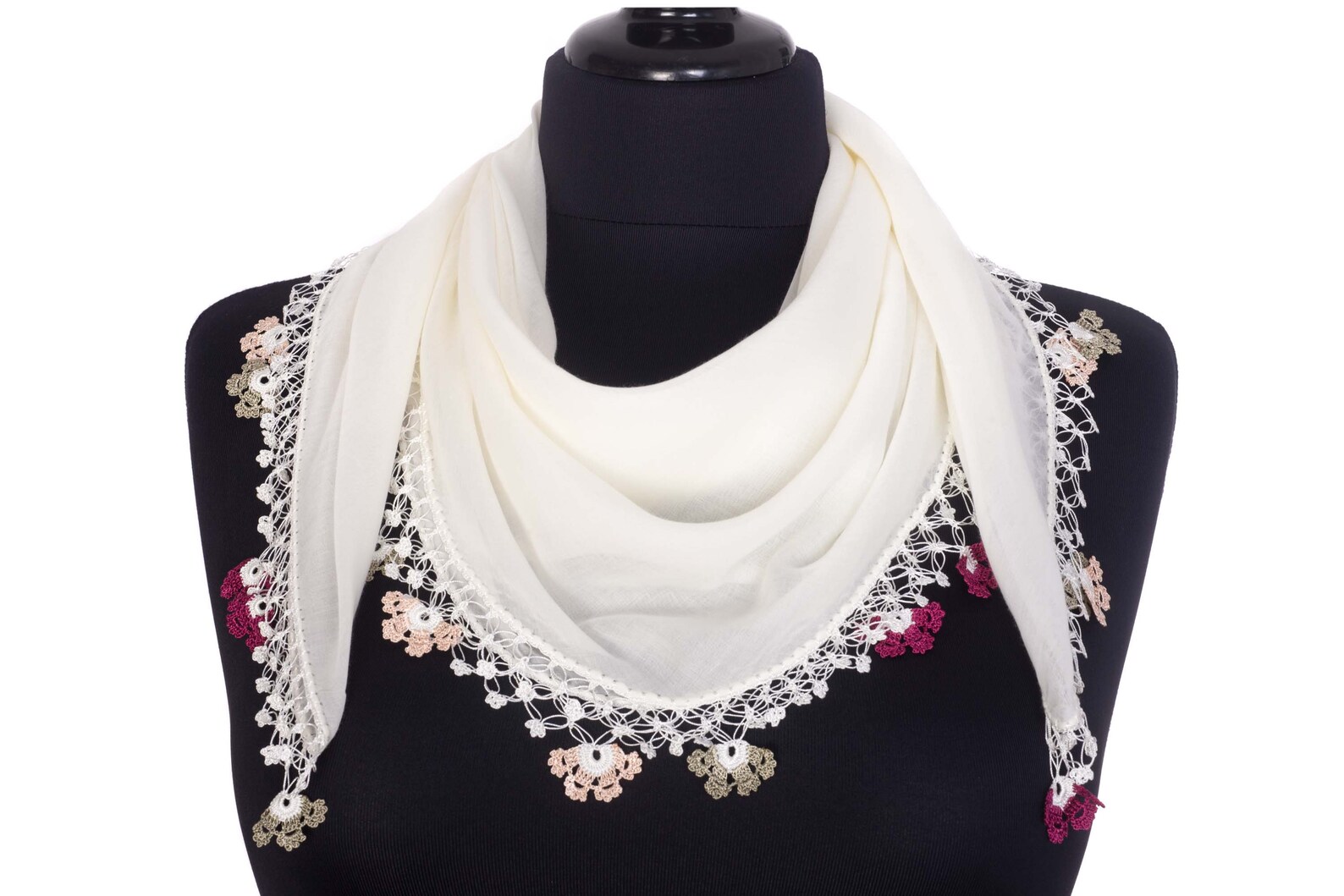 Summer Scarf, Turkish Oya Scarf With Oval Shape, Hand Crocheted Lace ...