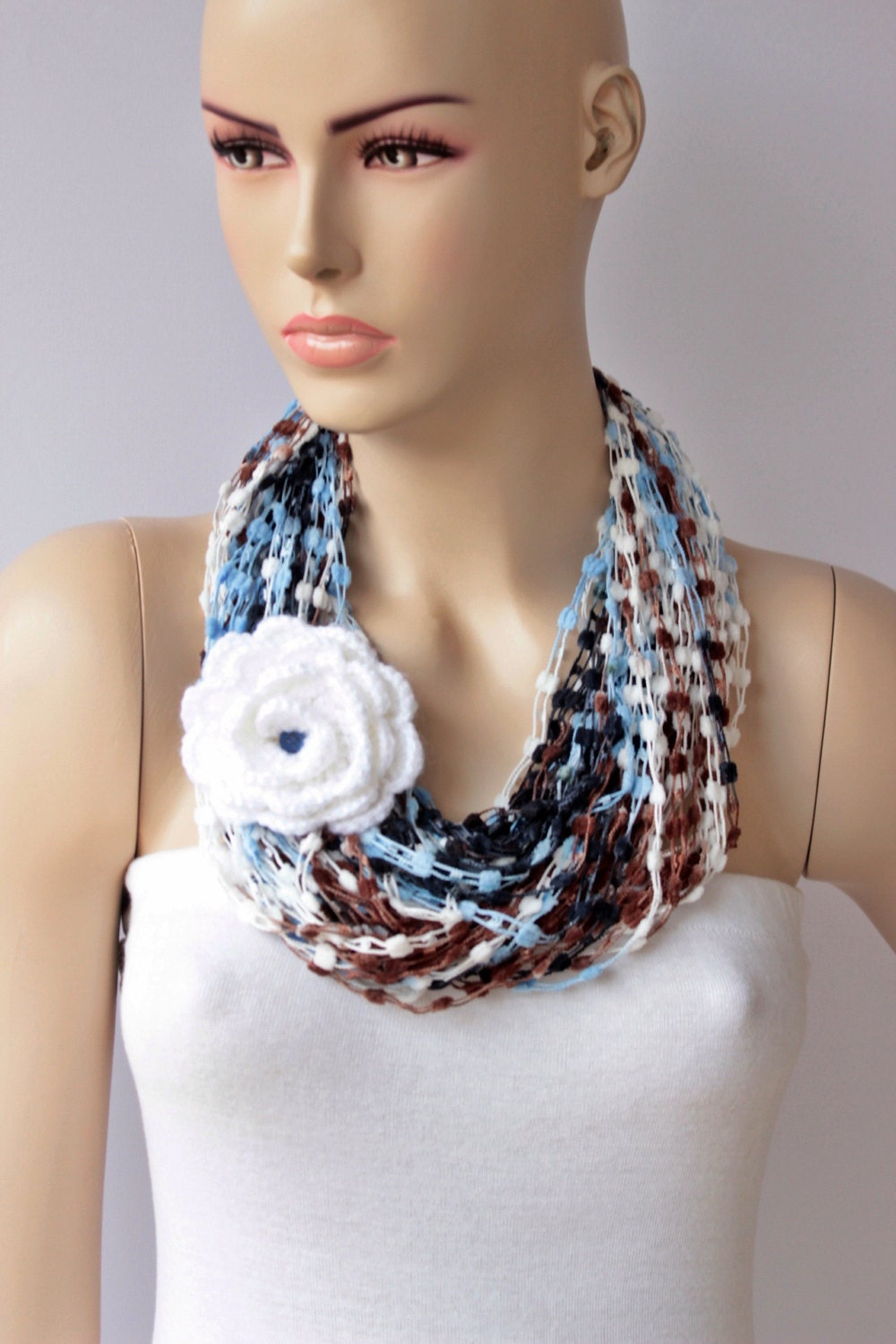 Crochet Loop Scarf Infinity Chain Scarf Lariat Scarf | Etsy