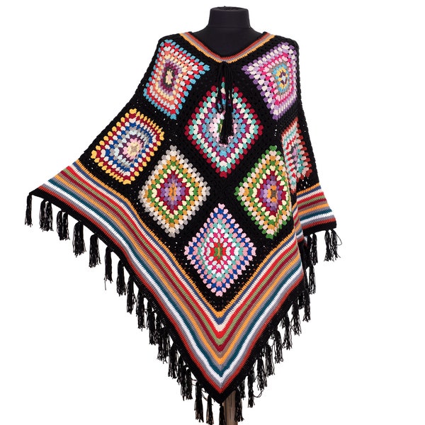 Granny Square Poncho - Etsy
