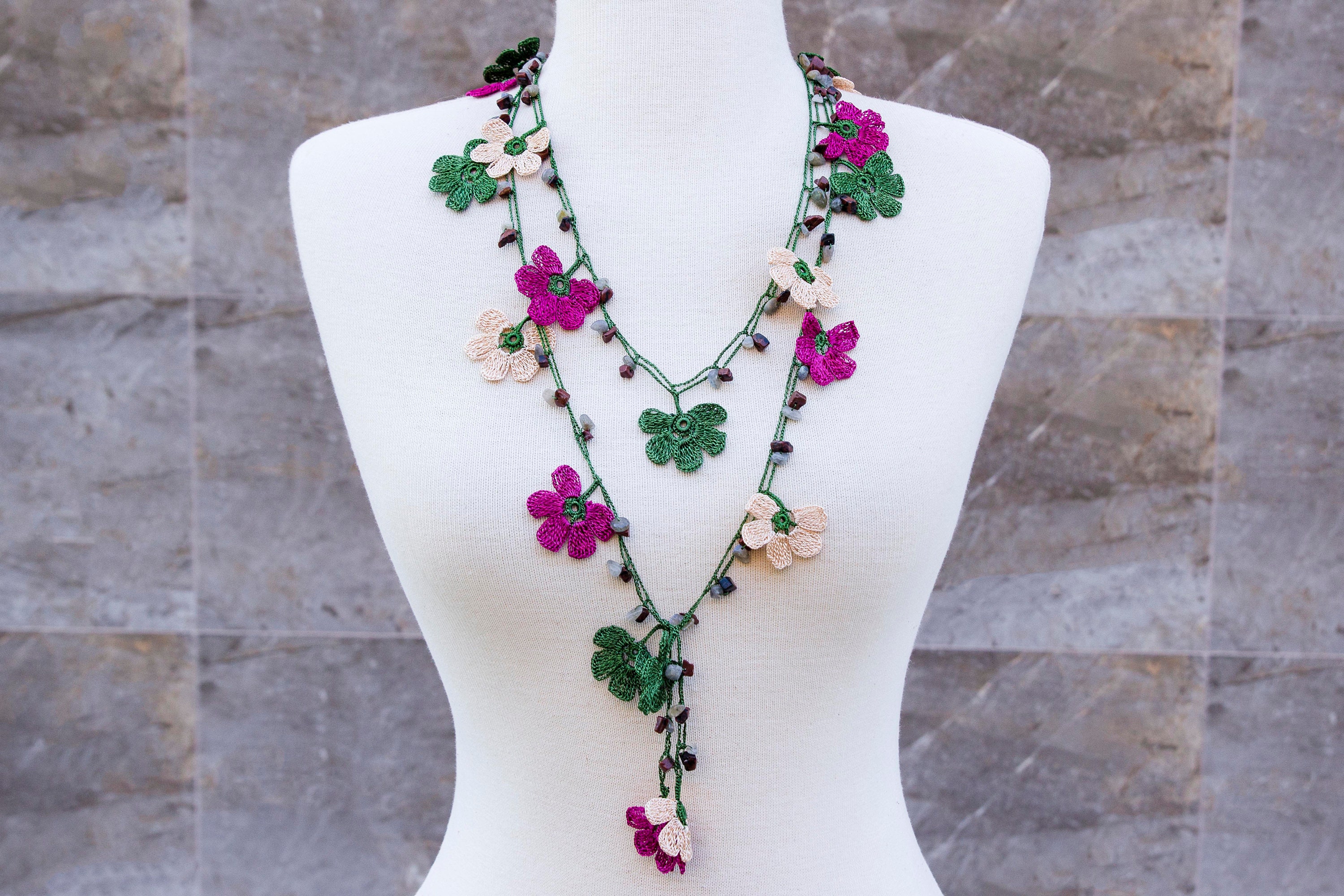 Beaded Necklace Turkish Oya Necklace With Kindly Natural - Etsy