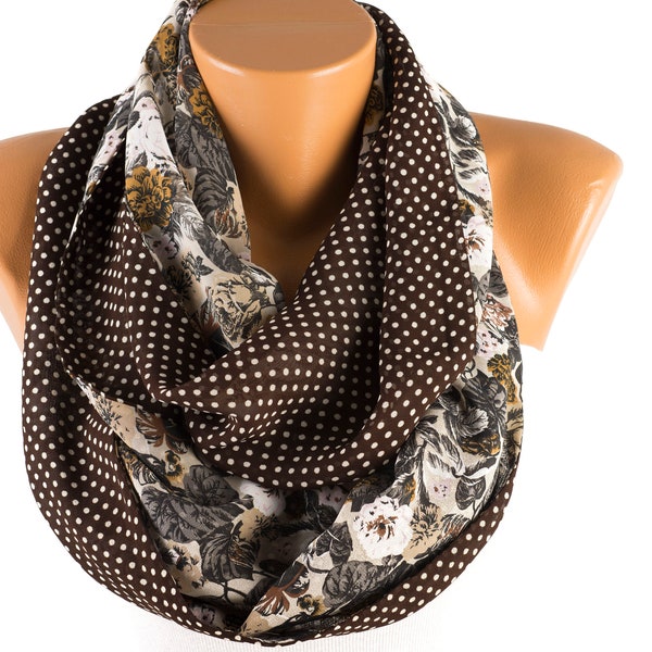 Brown Infinity Scarf - Etsy
