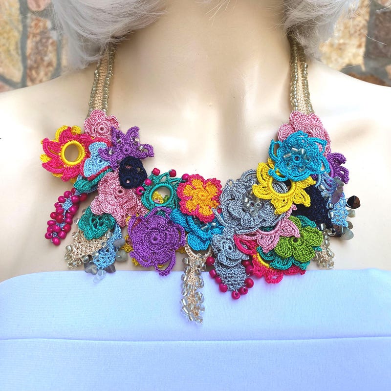 Crocheted Necklace - Etsy