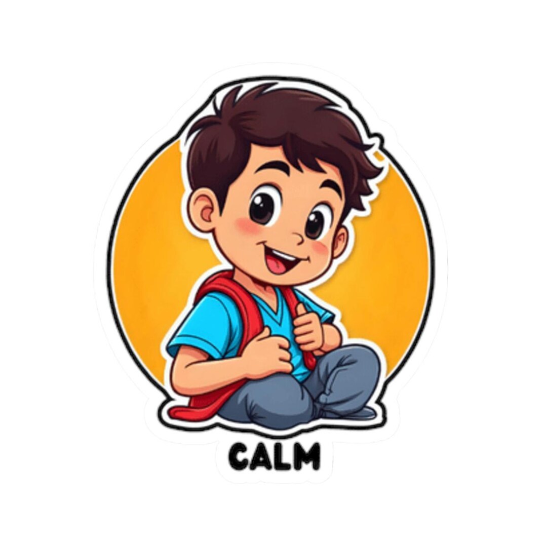 Meditation Boy Sticker, Calm Corner Classroom Reward, Mindfulness ...