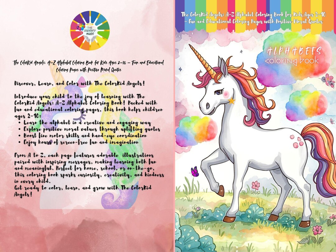 Alphabet Coloring Book for Kids: A-Z Educational Pages With Moral ...