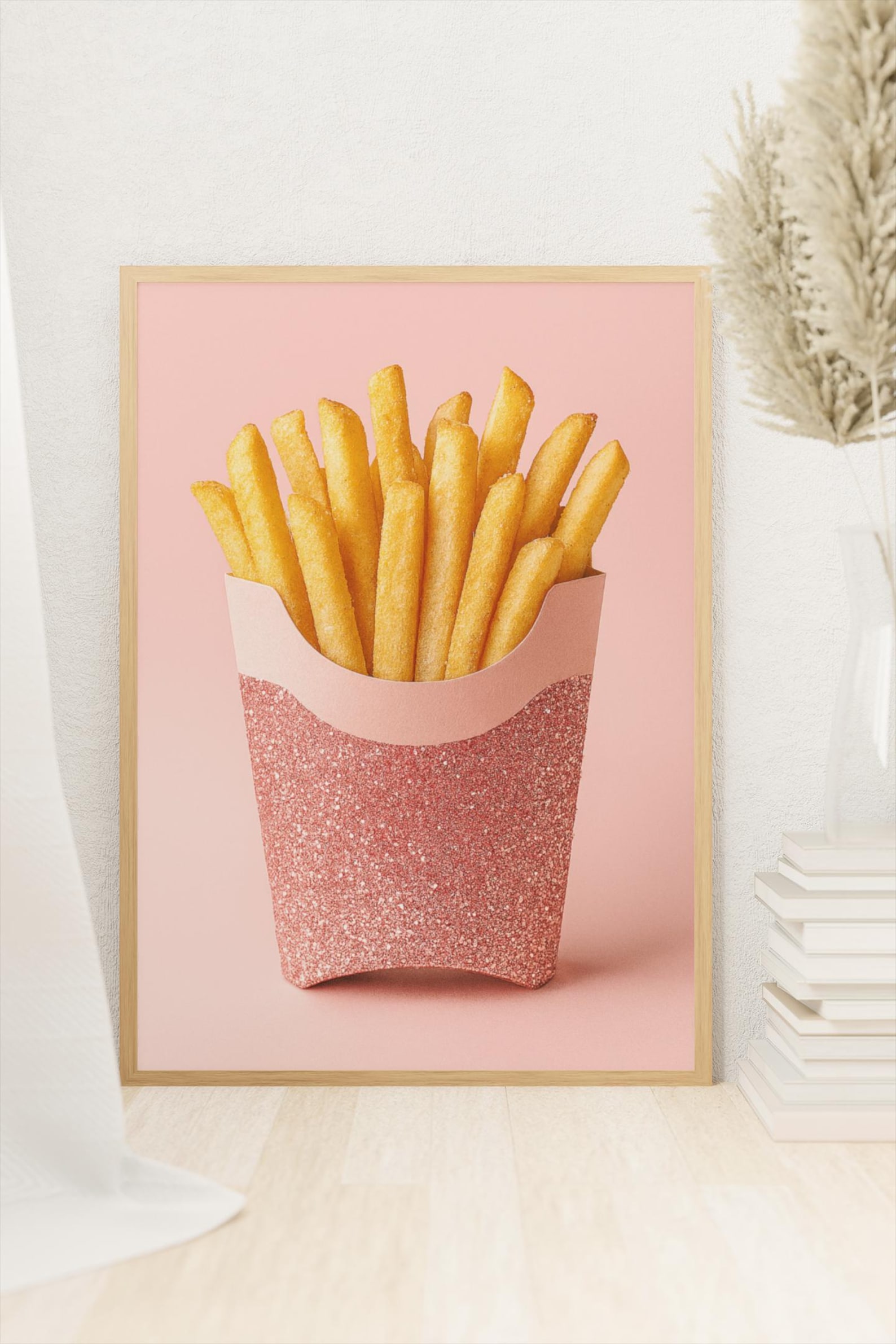 Glitter French Fries Poster – Digital Wall Art for Kitchen or Snack ...