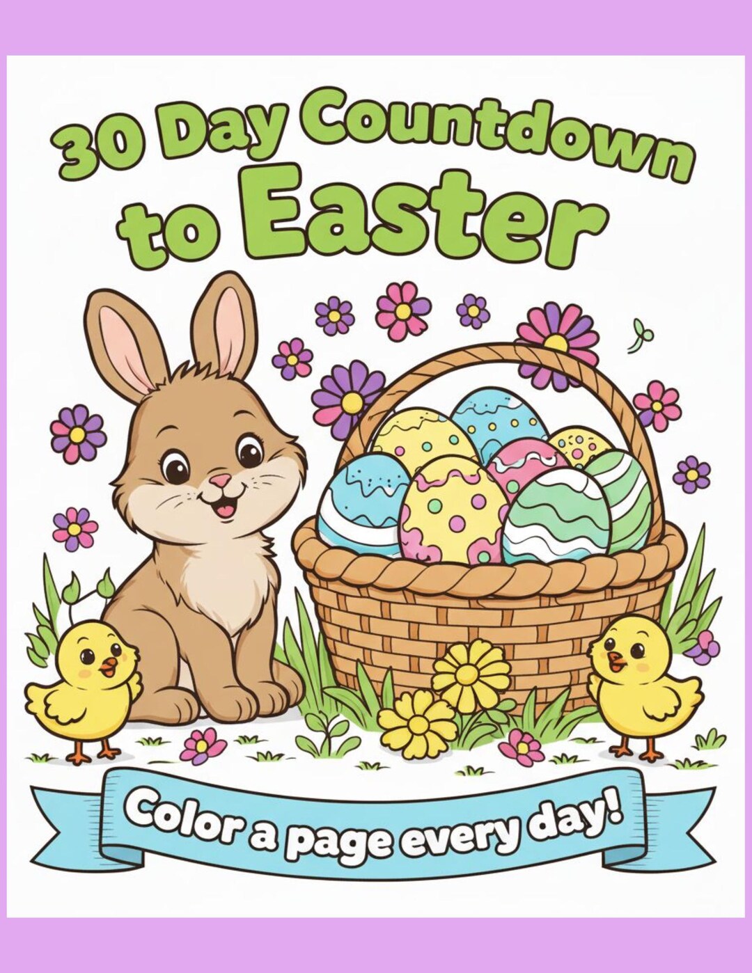 30 Day Countdown to Easter Digital Colouring Pages - Etsy