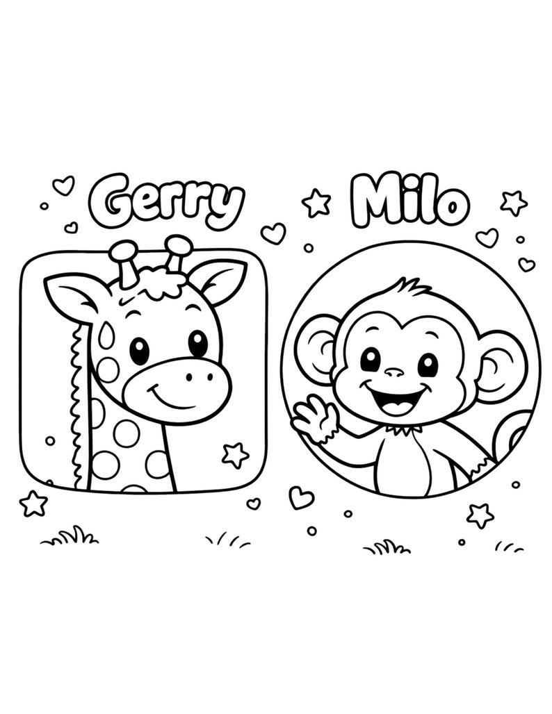 Gerry & Milo Friends Coloring Pages (digital Download) - Etsy UK
