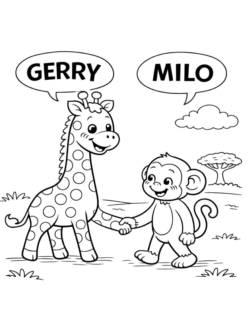 Gerry & Milo Friends Coloring Pages (digital Download) - Etsy