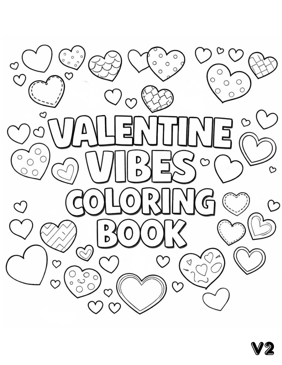 Valentine Vibes Digital Colouring Pages V2 - Etsy