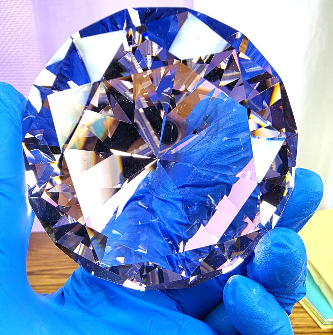 Longwin Crystal Paperweight in Lavender - Etsy
