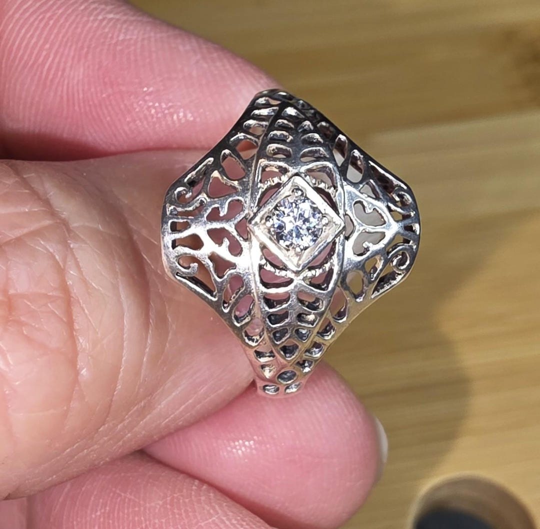 VTG Avon Silver (925) Ring in Art Deco Style With CZ - Etsy