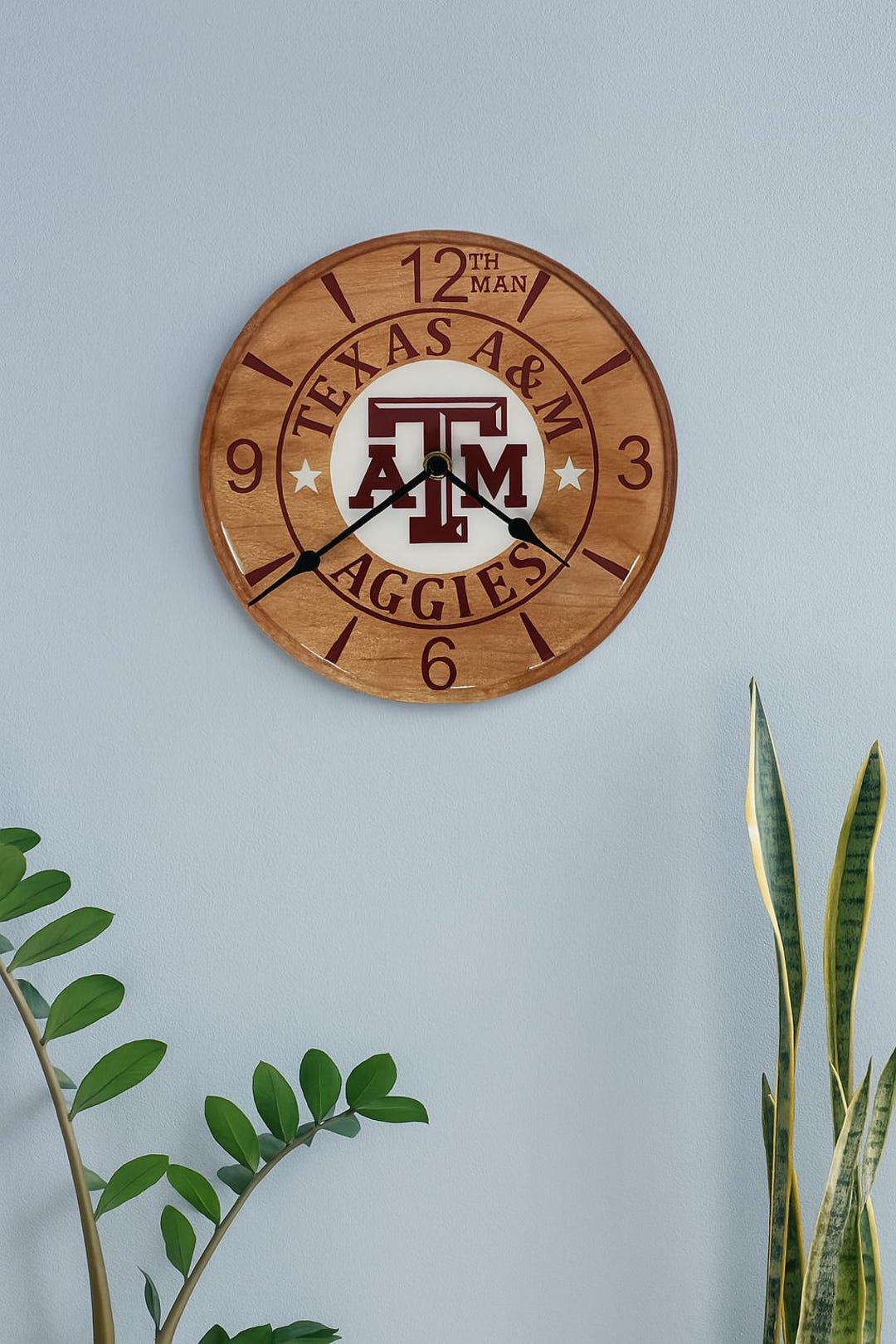 Texas A&M Wall Clock, Officially Licensed, Precision Crafted Cherry ...