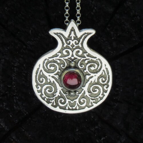 Pomegranate Pendant Sterling Silver Pomegranate - Etsy