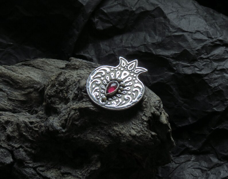 Pomegranate Pendant - Sterling Silver Pomegranate - Pomegranate ...