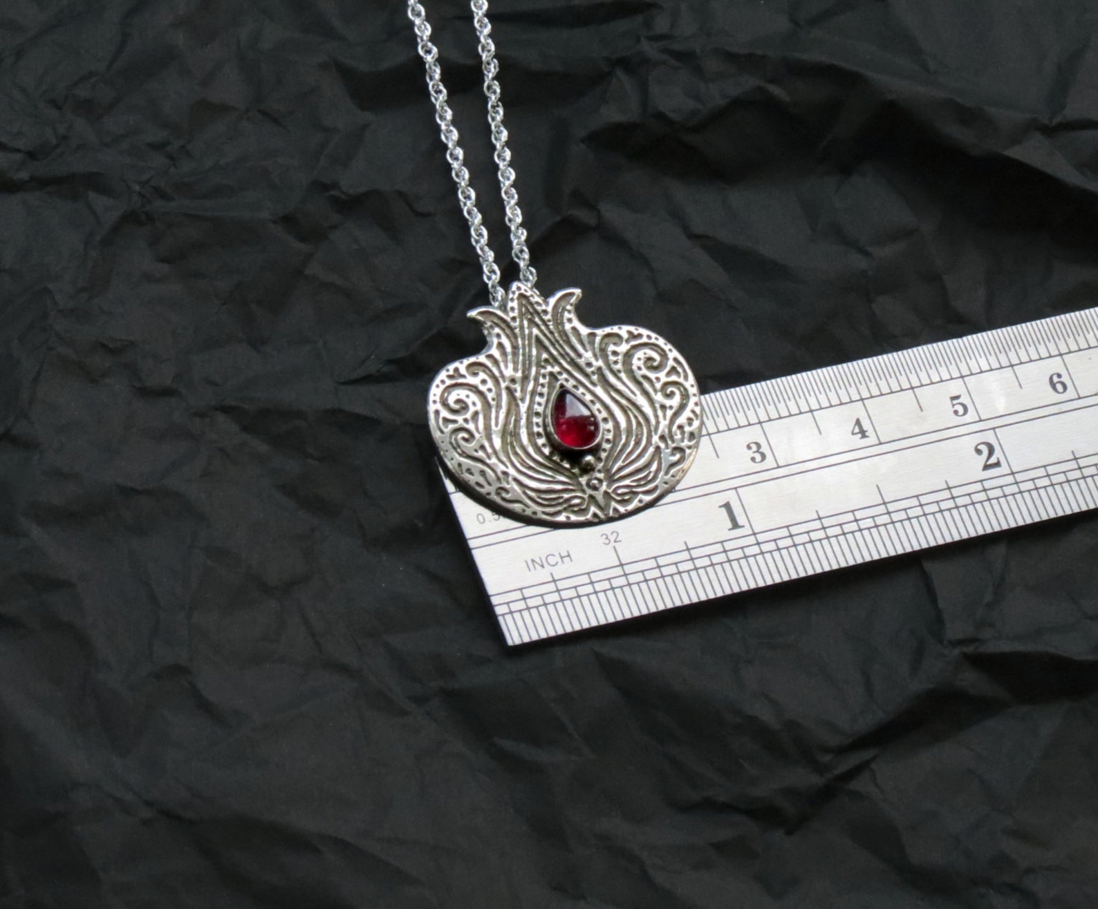 Pomegranate Pendant - Sterling Silver Pomegranate - Pomegranate ...