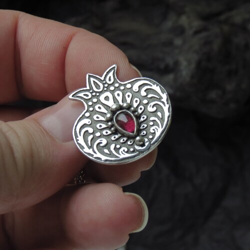 Pomegranate Pendant Sterling Silver Pomegranate - Etsy