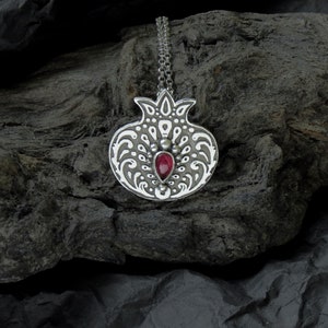 Pomegranate Pendant - Sterling Silver Pomegranate - Pomegranate ...