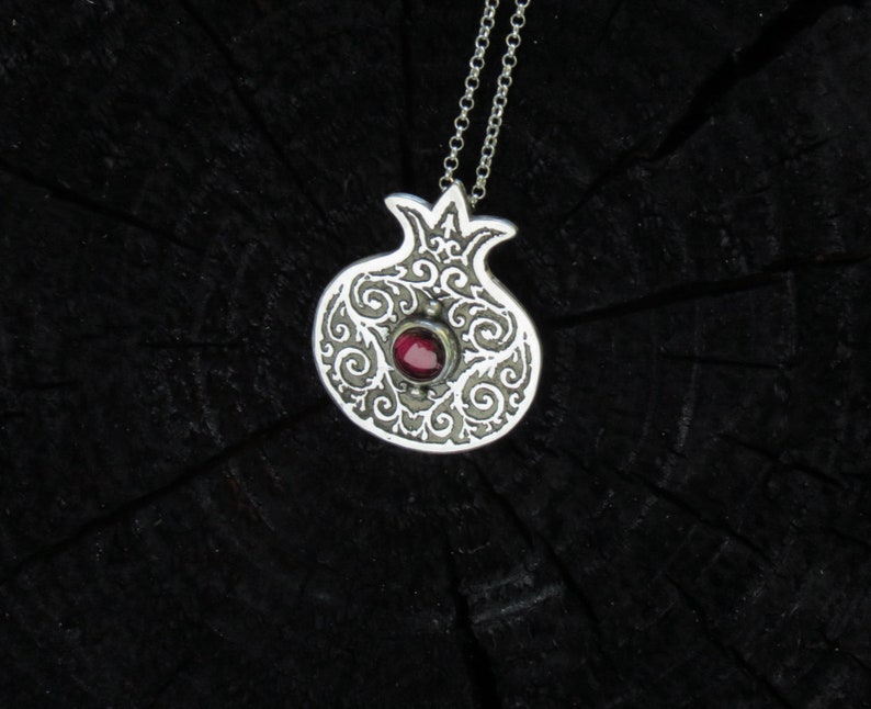 Pomegranate Pendant - Sterling Silver Pomegranate - Pomegranate ...