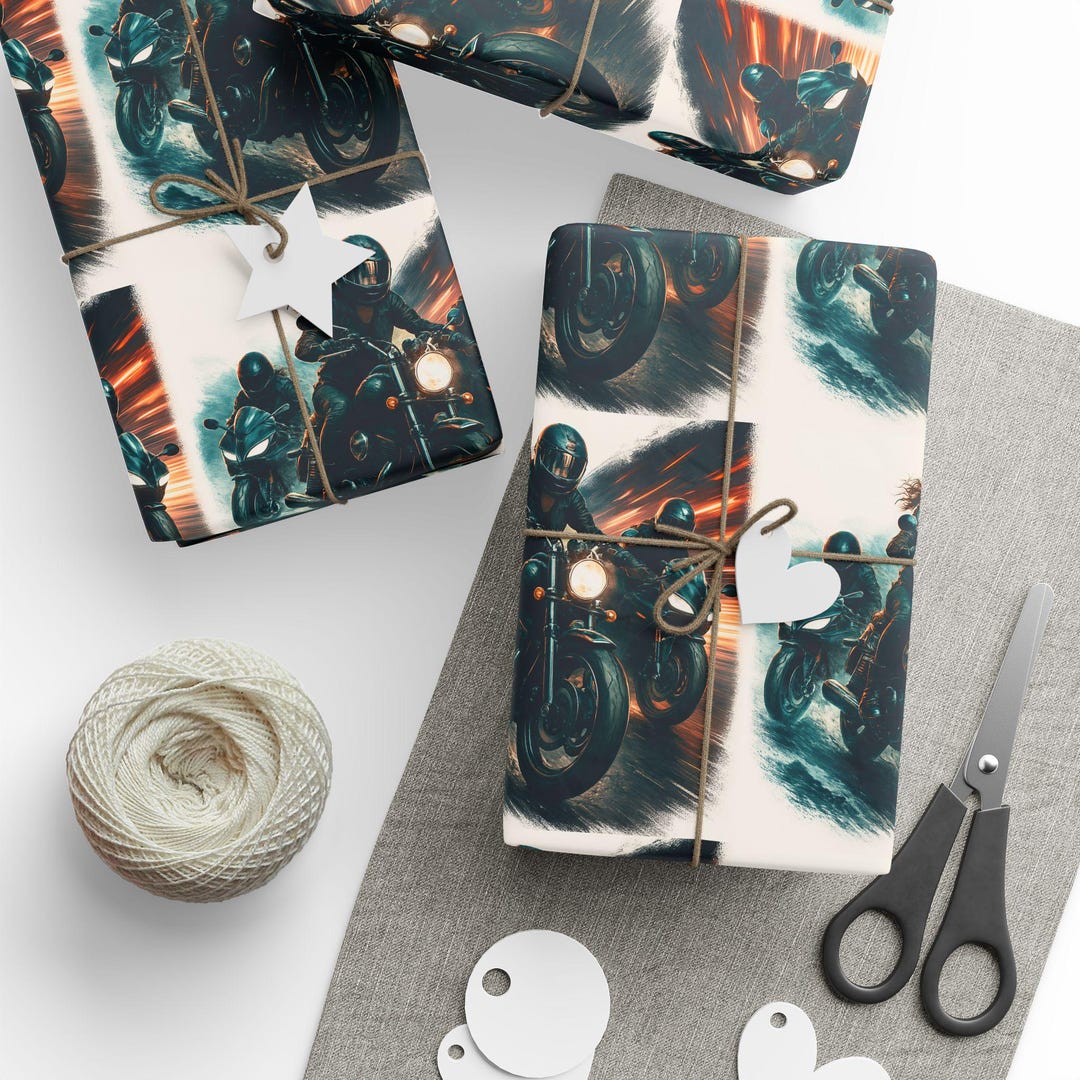 Wrapping Papers - Motorcycle Adventure Gift Wrap Roll - Etsy