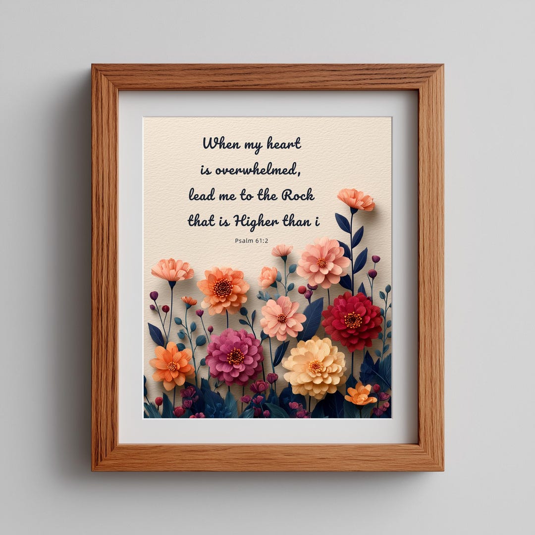 Psalm 61:2 Wildflower Art Print, Christian Scripture (digital Download ...